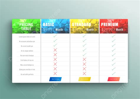 Comparison Pricing List Template Download On Pngtree