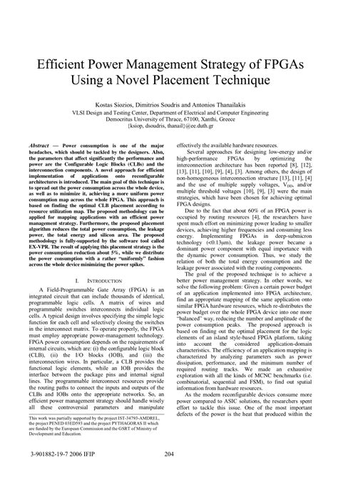 Pdf Efficient Power Management Strategy Of Fpgas Using A Novel Placement Technique