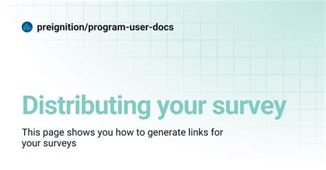 distributing your survey preignition program user docs