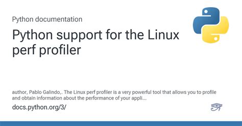 Python Support For The Linux Perf Profiler — Python 3137 Documentation