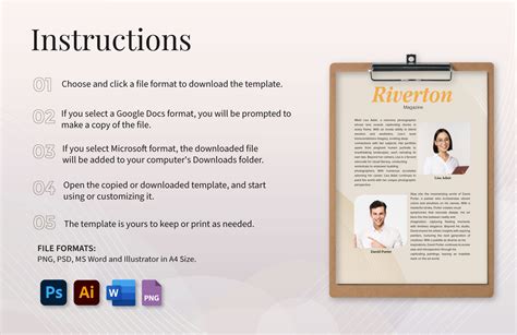 Magazine Profile Bio Template In Word Png Illustrator Psd Download