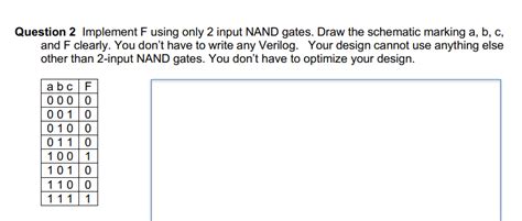 Solved 2 ﻿implement F Using Only 2 ﻿input Nand Gates Draw