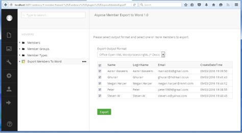 Export Umbraco Members To Word Opendocument Pdf And Image
