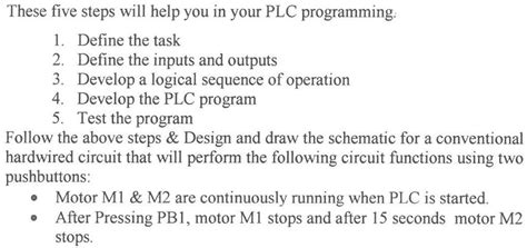 Solved These Five Steps Will Help You In Your PLC Chegg Com