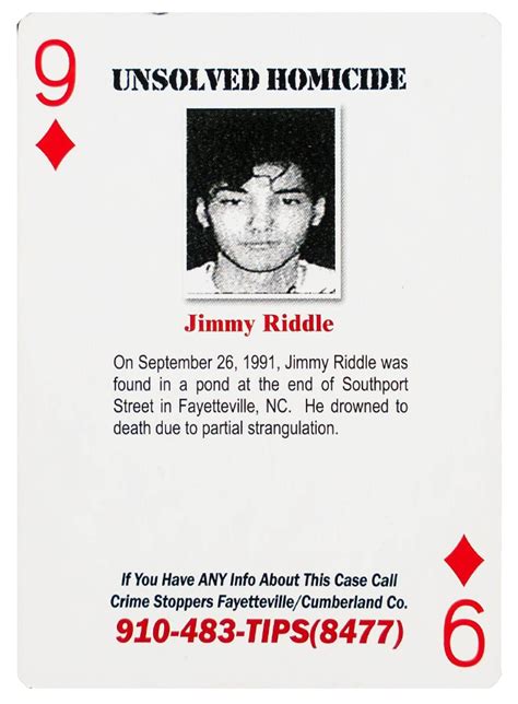 Jimmy Jamie” Riddle 9 Of Diamonds North Carolina The Deck
