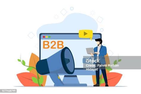 B2b 마케팅 영업 담당자 작은 사람들과 개인화 된 판매 개념 텔레마케팅 벡터 그림입니다 디지털 캠페인 판매 대리점 브랜드 대표 회사 은유 Po에 대한 스톡 벡터 아트 및