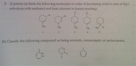 Solved Rank the following molecules in order of increasing | Chegg.com