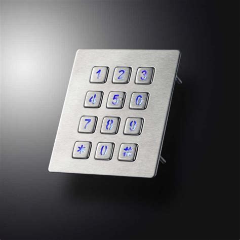 Keys Waterproof Led Numeric Backlight Metal Keypad