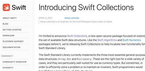 apple 官方的 swift collections 套件 開發 ios app 時，我們時常使用 array，set and… by