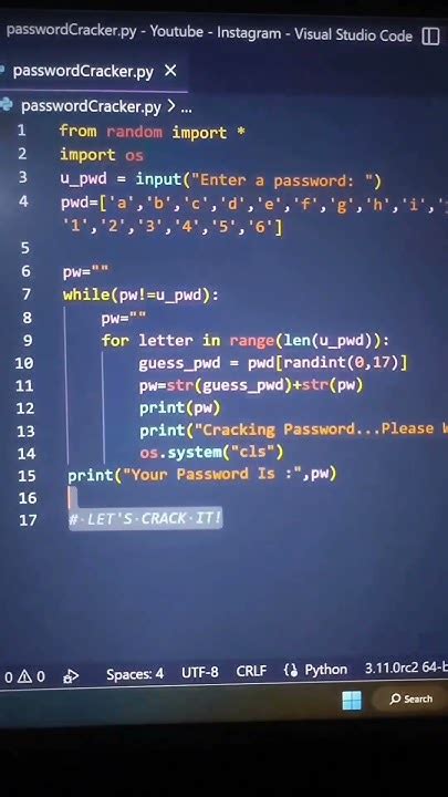 Password Cracker Using Python Shortsvideoshorts Viral Trending