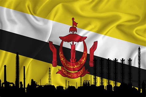 산업 3d 일러스트 브루네 플래그 로고를위한 공간이있는 배경 화학 공장 오일 정제 가스 에너지 아이콘의 실루엣 중공업 0명에 대한 스톡 벡터 아트 및 기타 이미지 Istock