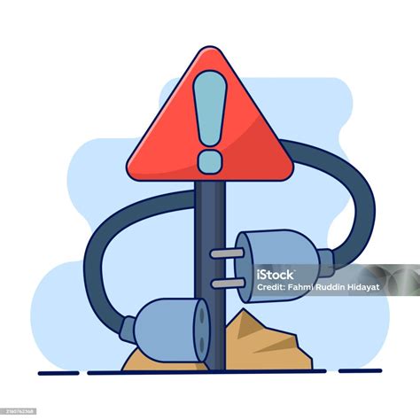 플러그 오류 개념 플러그가 있는 전기 소켓 케이블이 분리되었습니다 연결 끊김 랜딩 페이지 Ui 인포그래픽 아이콘을 위한 최신 그래픽 요소 평면 디자인 벡터 일러스트 레이 션