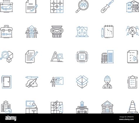 Technology Devices Line Icons Collection Smartph Laptop Tablet Computer Earbuds Headphs