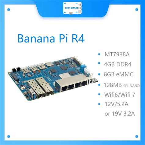 Banana Pi Bpi R4 Wifi 7 Router Board With Mtk Mt7988a Design 4g Ram And