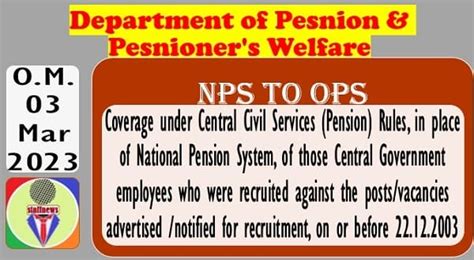 Coverage Under CCS Pension Rules In Place Of NPS For Recruited Against Post Vacancies