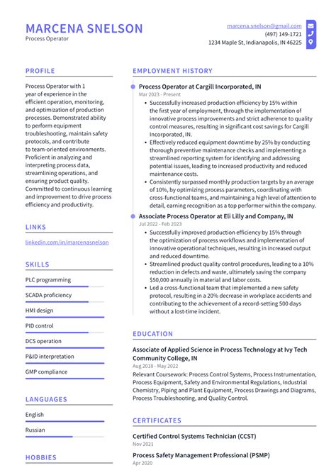 Top 16 Process Operator Resume Objective Examples