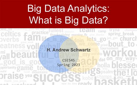 What Is Big Data Useful Big Data Analytics What Is Big Data H Andrew Schwartz CSE Spring
