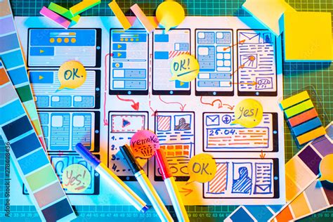 Fotografia Do Stock Ux Ui Design Designer Develops A Web Application