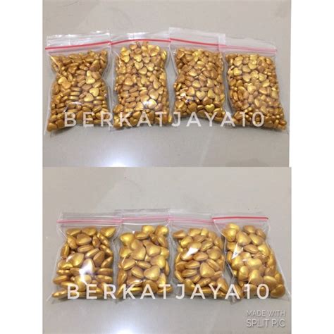 Jual Sprinkle Mutiara Gold Emas Bentuk Love Hati Edible 20gr Dekorasi