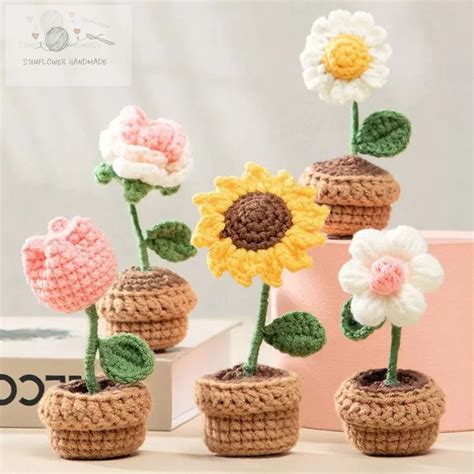 Chậu Hoa Mini Bằng Len Chậu Hoa Len Handmade để Trang Trí Làm Quà Tặng Shopee Việt Nam