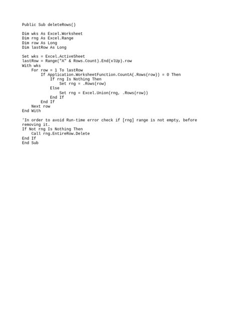 Delete Empty Rows Pdf