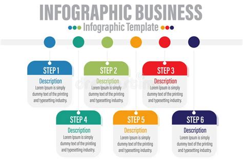 6 Steps Modern Timeline Diagram With Workflow And Calendar Presentation Vector Infographic