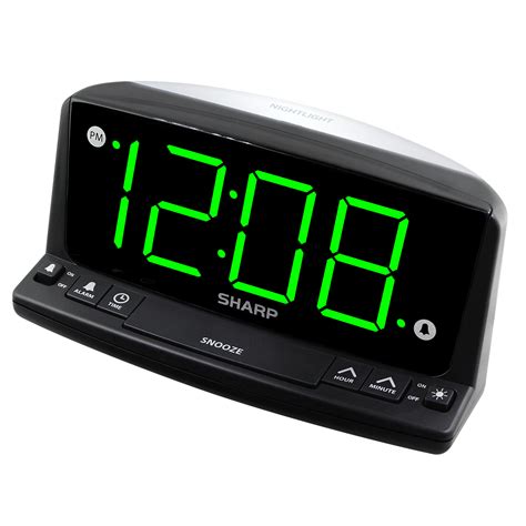 Mainstays Black Electric Digital Deep Sleep Alarm Clock With Large 1 4” Led Display Model