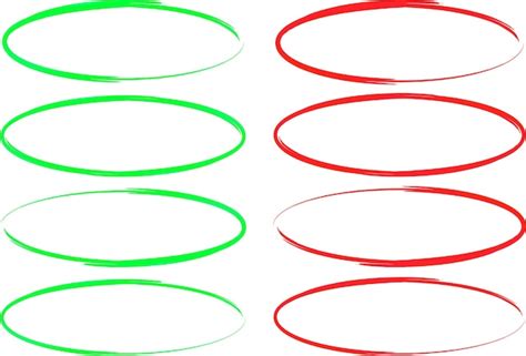 Premium Vector Green Red Marker Color Collection Doodle Ellipses Vector