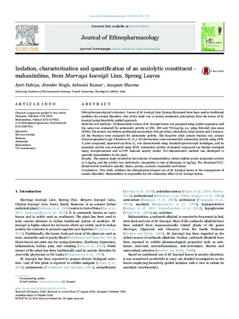 Pdf Isolation Characterization And Quantification Of Artemisinin By Nmr From Argentinean