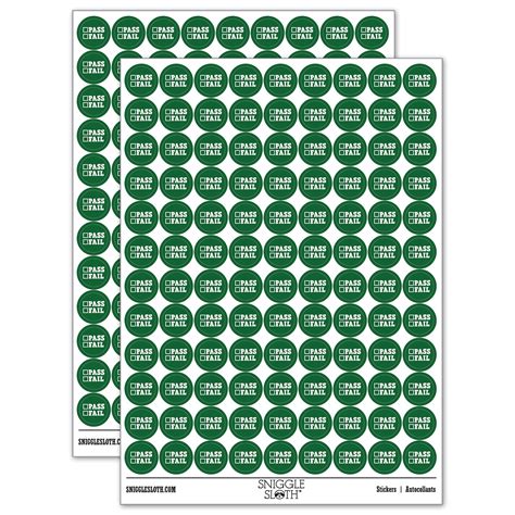 Pass Fail Check Box Test Result School Teacher 200 Round Stickers
