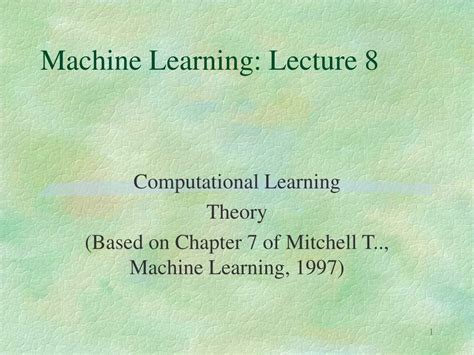 Ppt Machine Learning Lecture 8 Powerpoint Presentation Free