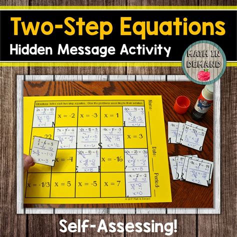 Two Step Equations Hidden Message Activity Worksheet Worksheets Library