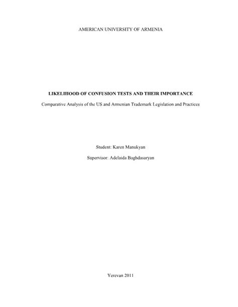 Likelihood Of Confusion Tests And Their Importance Comparative Docslib