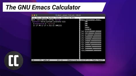 The Gnu Emacs Calculator Youtube