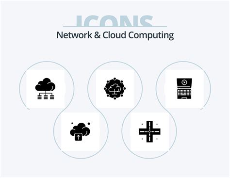 Network And Cloud Computing Glyph Icon Pack 5 Icon Design Tecnology Storage Computing