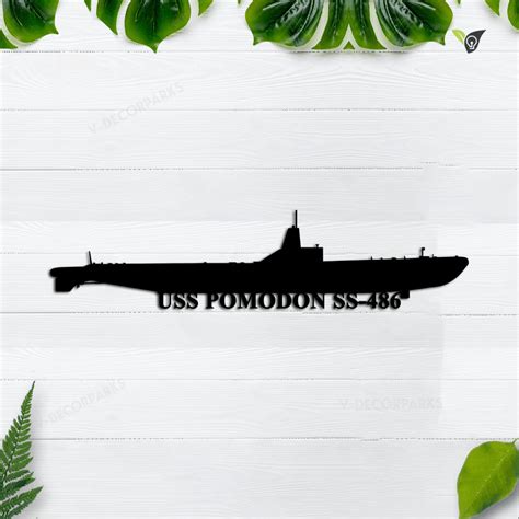 Personalized Submarine Uss Pomodon Ss 486 Metal Wall Art Custom Us