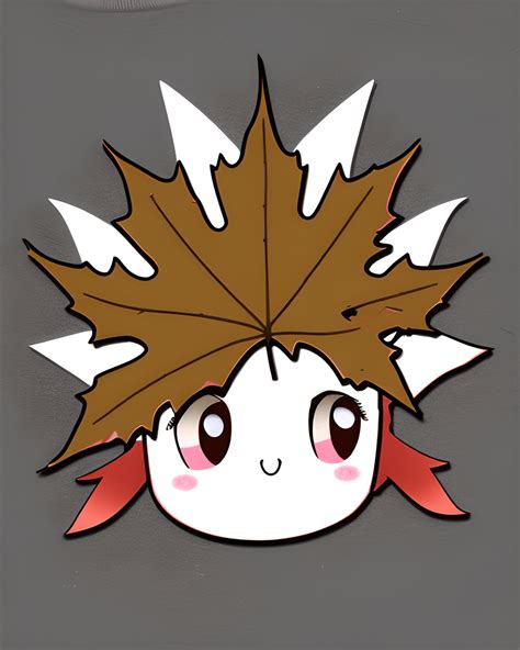 Kawaii Chibi Maple Leaf Graphic Creative Fabrica
