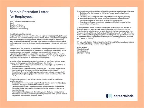 Job Retention Letter Employee Retention Letter