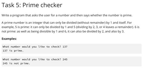 Solved Task Prime Checker Write A Program That Asks The Chegg