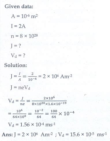 Current Electricity Exercises And Example Solved Numerical Problems Physics