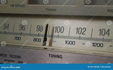 Silver Vintage Radio Receiver And Amplifier With Fm Scale Tuning Analog Radio Frequency On