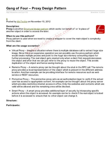 Gang Of Four Proxy Design Pattern