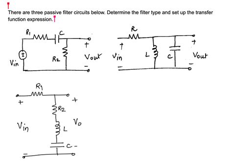Solved There Are Three Passive Filter Circuits Below