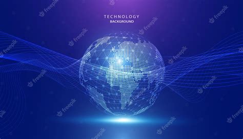 Premium Vector Abstract Global Dot Network Circle Digital Connection