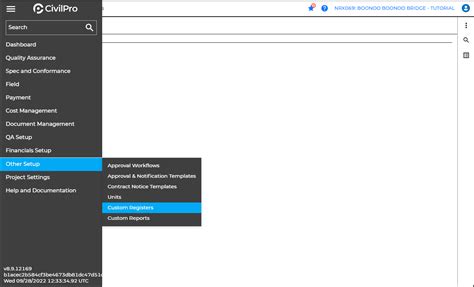 create custom fields using custom registers civilpro
