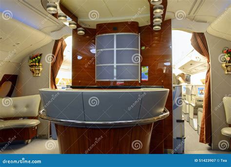 Emirates Airbus A380 Aircraft Business Class Interior Editorial Photo