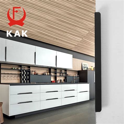 Kak 5pcslot Black Hidden Cabinet Handles Zinc Alloy Kitchen Cupboard