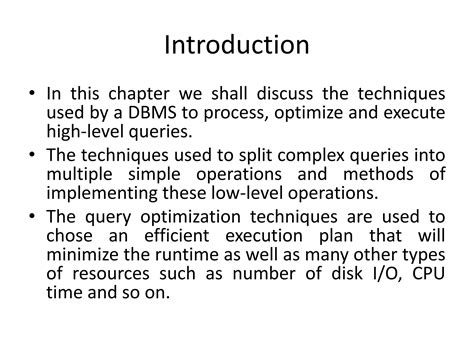 Query Processing And Optimization Updated PPTX