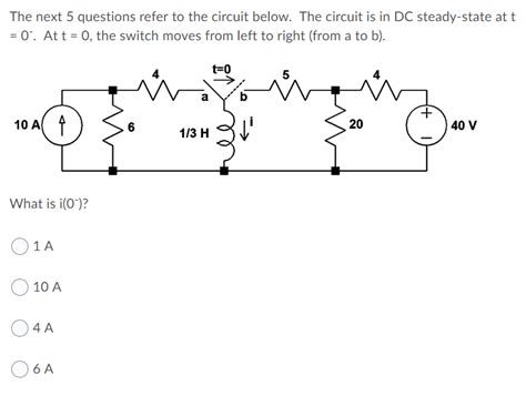 Solved The Next Questions Refer To The Circuit Below The Chegg Com