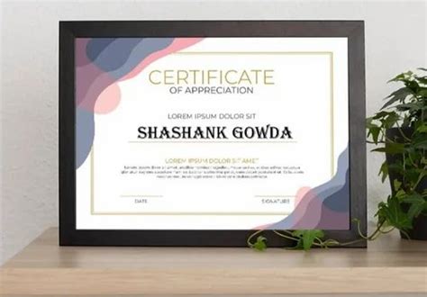 A4 Certificate Photo Frame With Clear Glass Wood Frame Table And Wall Mount Matte Black